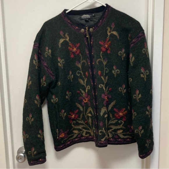 Jackets & Coats | Vintage Wool Jacket With Floral Design | Poshmark